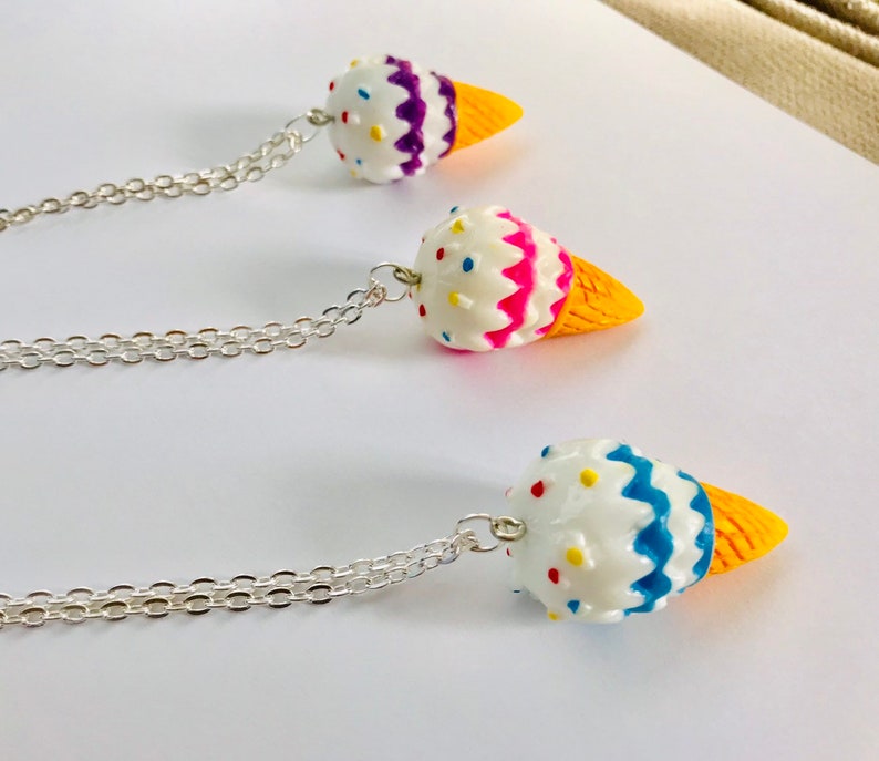 Ice Cream Necklace Kids Ice Cream Necklace Ice Cream Pendant Woman Ice ...