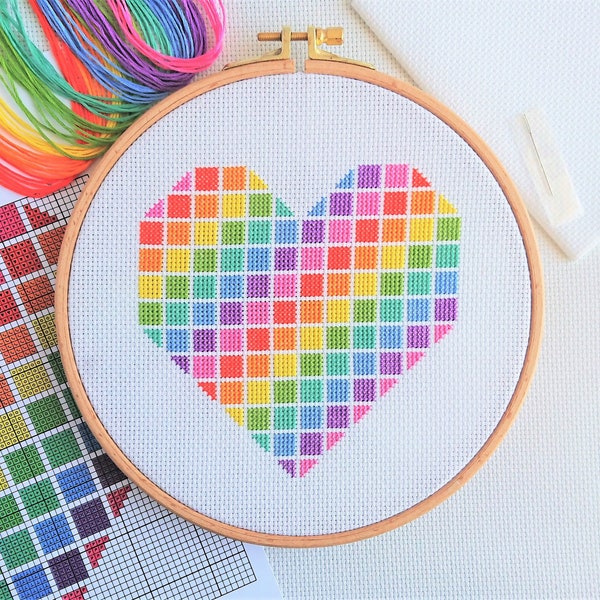 Heart Cross Stitch - Etsy UK