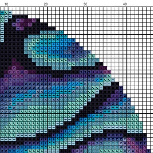 PATTERN Paua Shell Cross Stitch Chart - Colourful Natural Modern Round ...