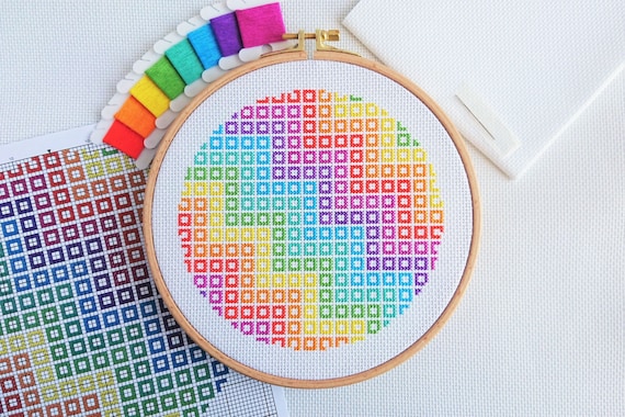 PATTERN Geometric Wave Cross Stitch Chart Quick and Easy - Etsy
