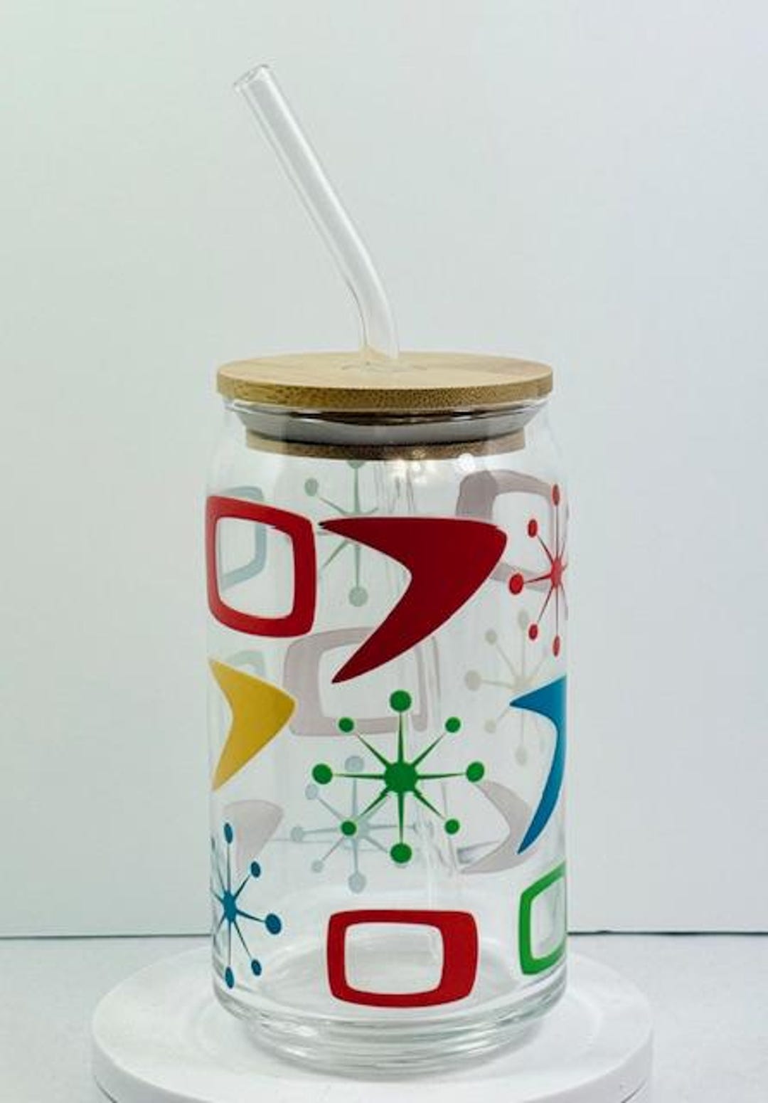 1950s MCM Sputnik Glass Cup – Mid-century Coffee Cup With Bamboo Lid ...