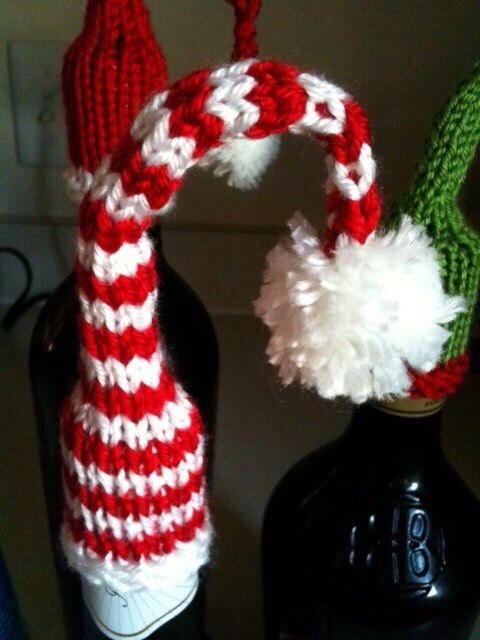 How 'bout a Night Cap Christmas Hat for Wine/booze/ Bottles- Set of 4 ...
