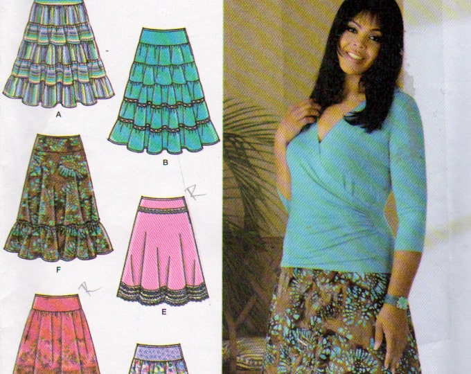 Tiered Skirts , Ruffled Hem Skirts, Flared Skirts With Length ...