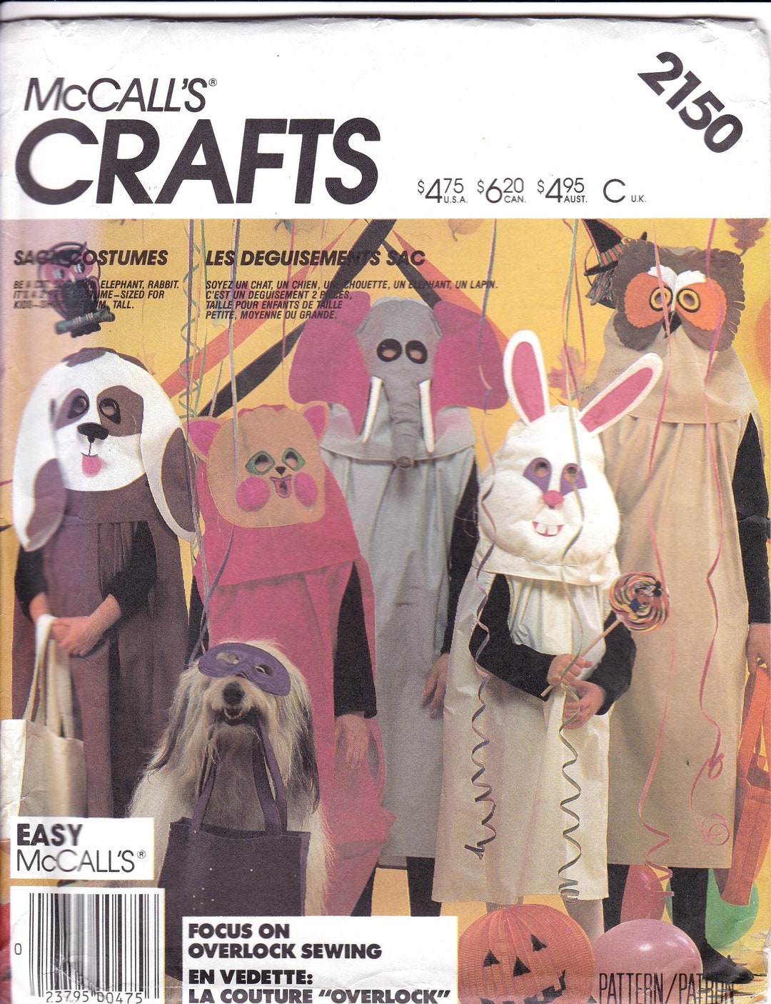 Kids Sack Costumes and Treat Bag Mask Hood , Easy Side Slit Bag Sewing ...