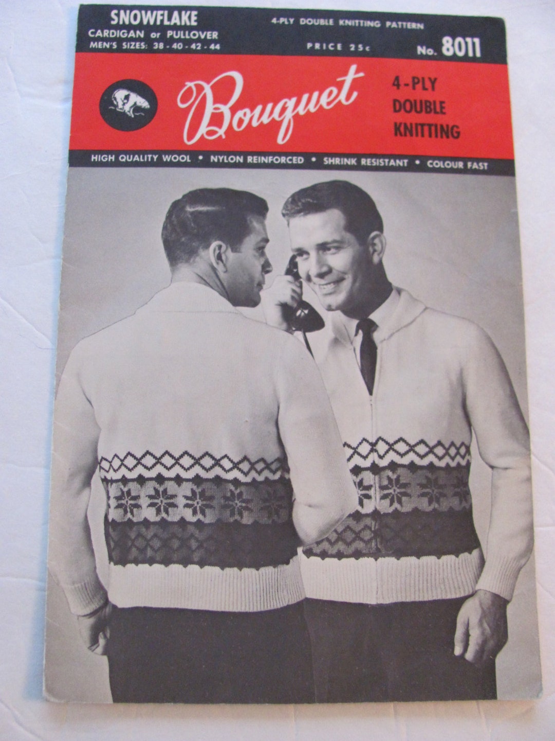 Snowflake Fair Isle Graph Style Men's Cardigan or Pullover Knitting ...