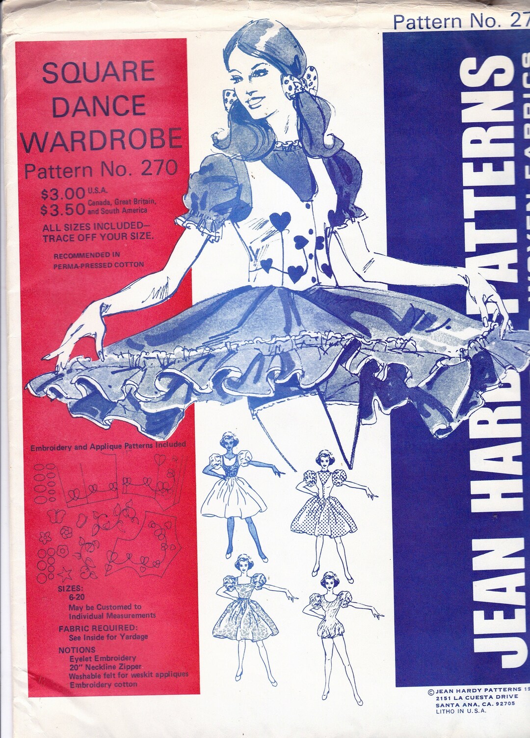 Vintage 1972 Square Dance Sewing Pattern, Misses Sizes 6 to 20 ...