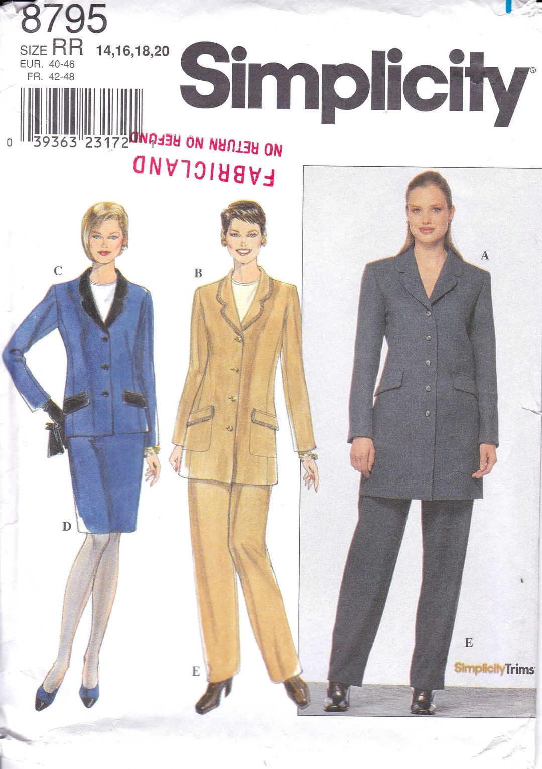 Ladies Suit, Front Button Shawl Collar Notch Detail, Patch Pocket ...