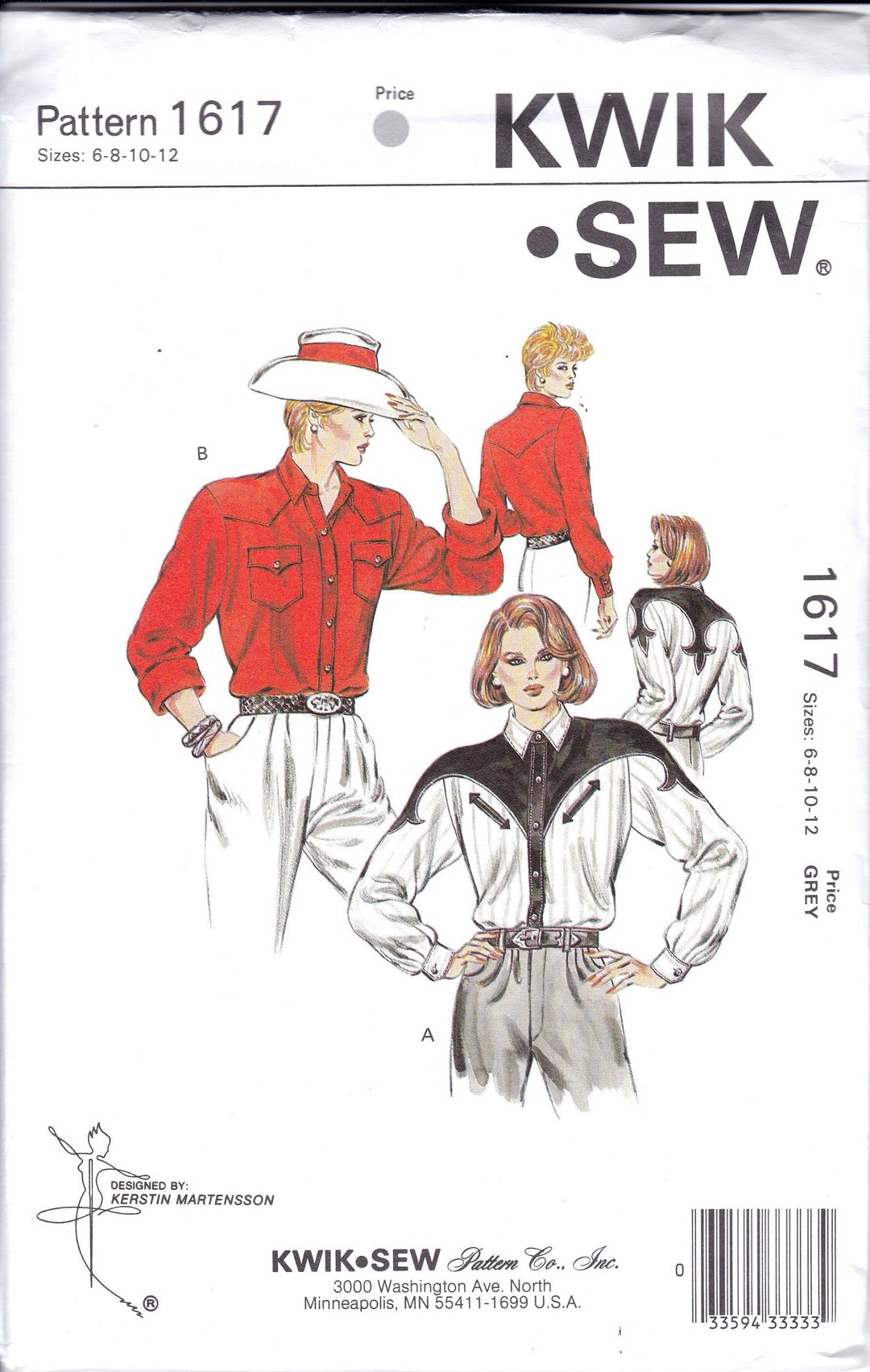 Kwik Sew 1617, Western, Rodeo, Cowgirl Shirt With Fleur De Lis Back ...