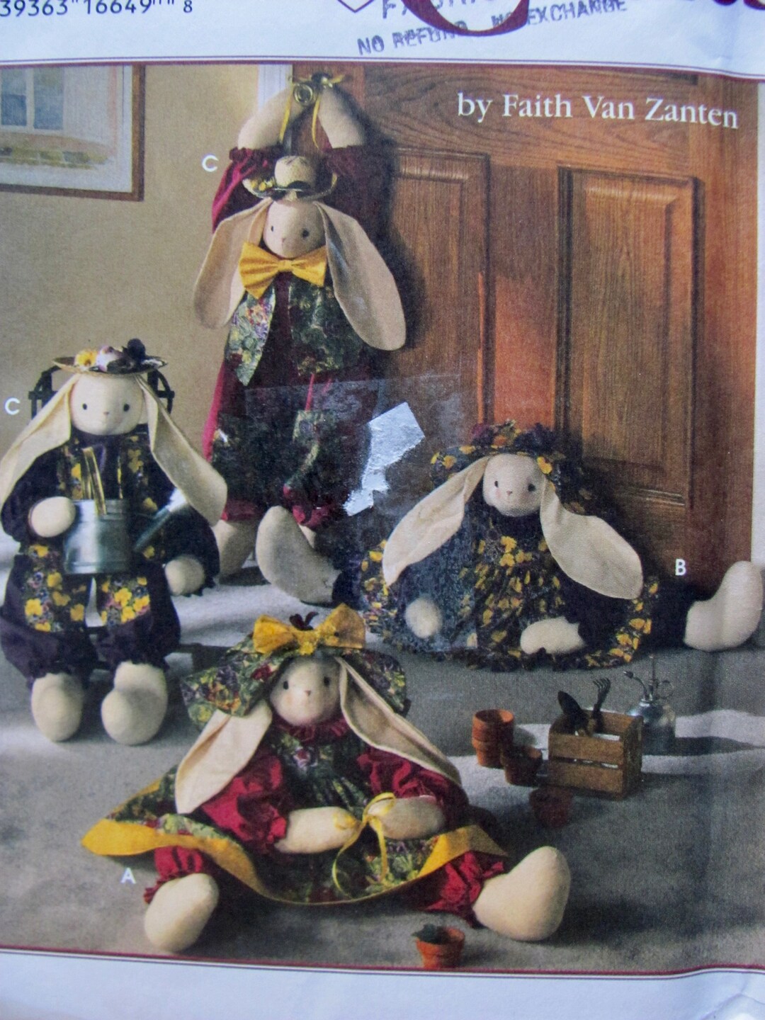 Bunny Draft Stopper Sewing Pattern, Bunny Dress With Pinafore and Hat ...