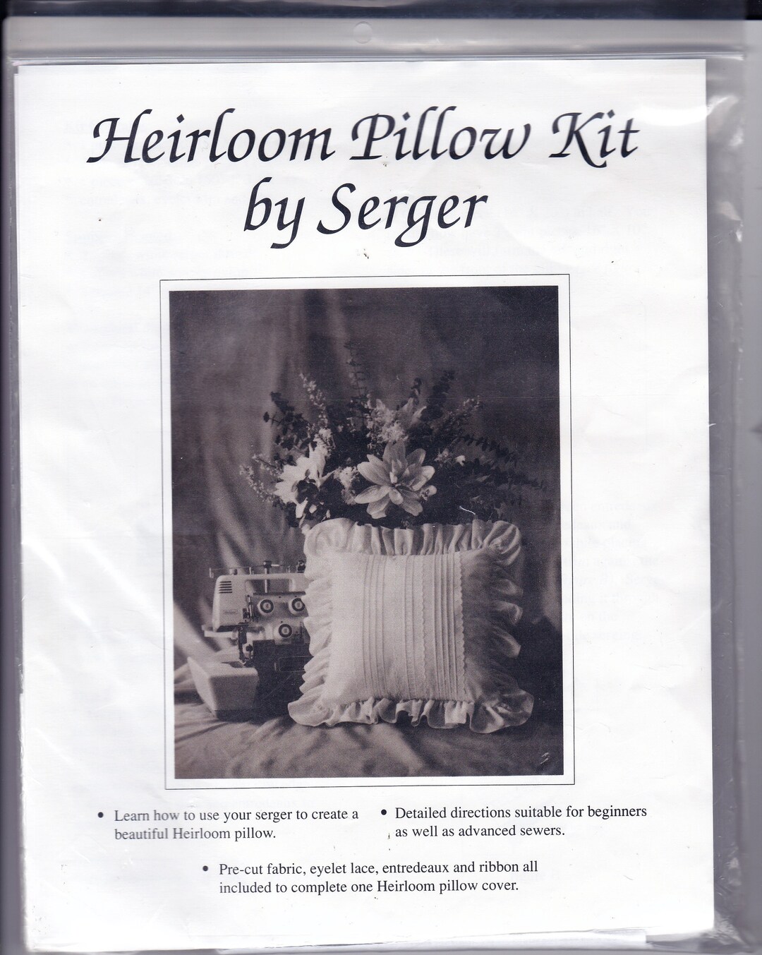 Heirloom 14 Inch Pillow Kit for Serger, Beginner to Advanced, Precut ...