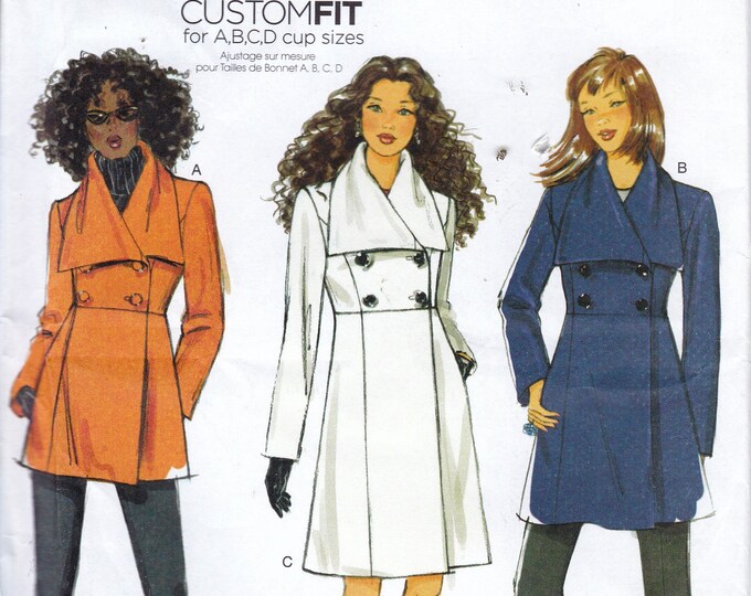 Misses Jacket and Coat Sewing Pattern, Semi Fitted, Lined, Shawl Collar ...