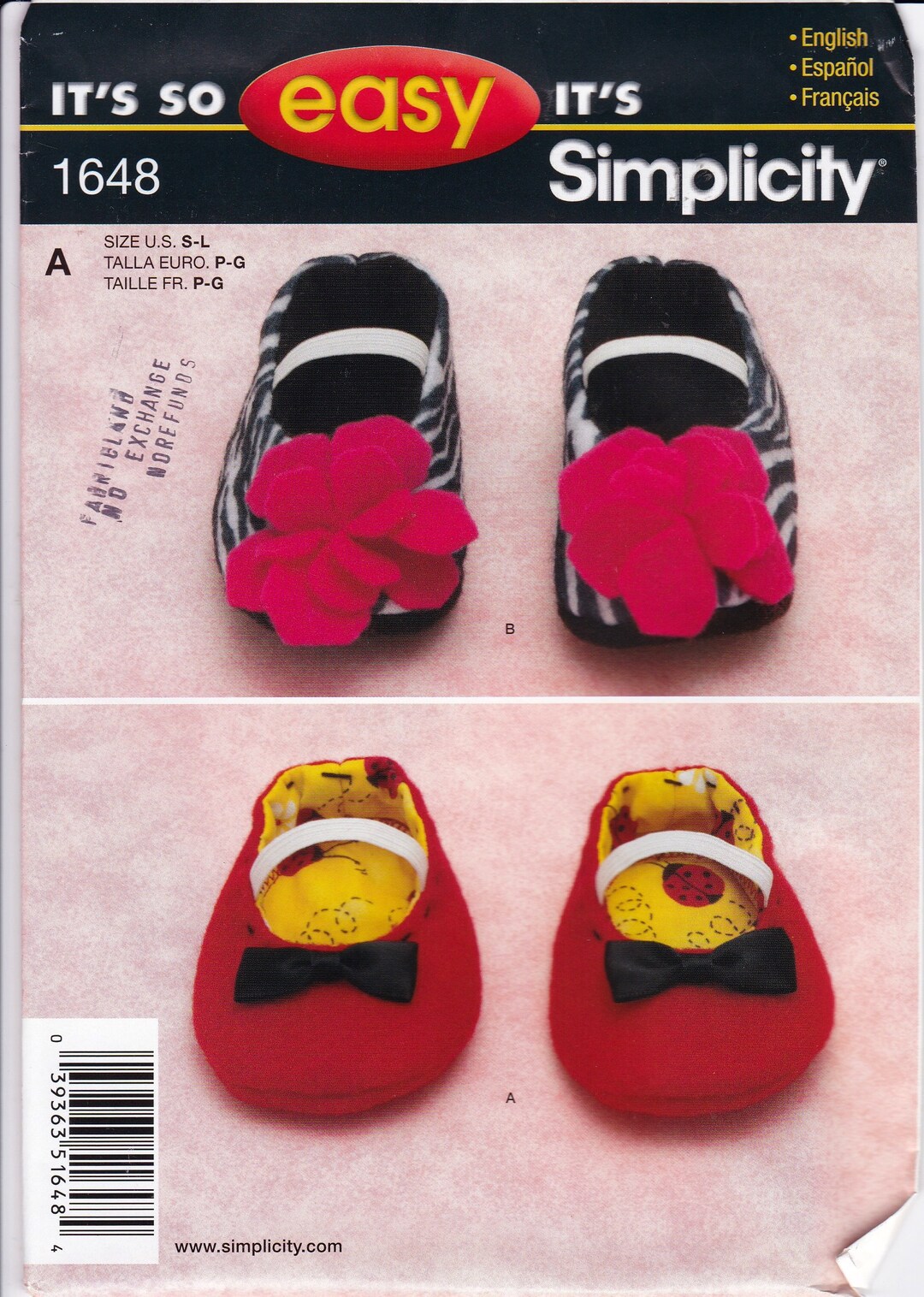 It's Sew Easy Baby Shoes Pattern, 2 Styles, Simplicity 1648, Sewing ...