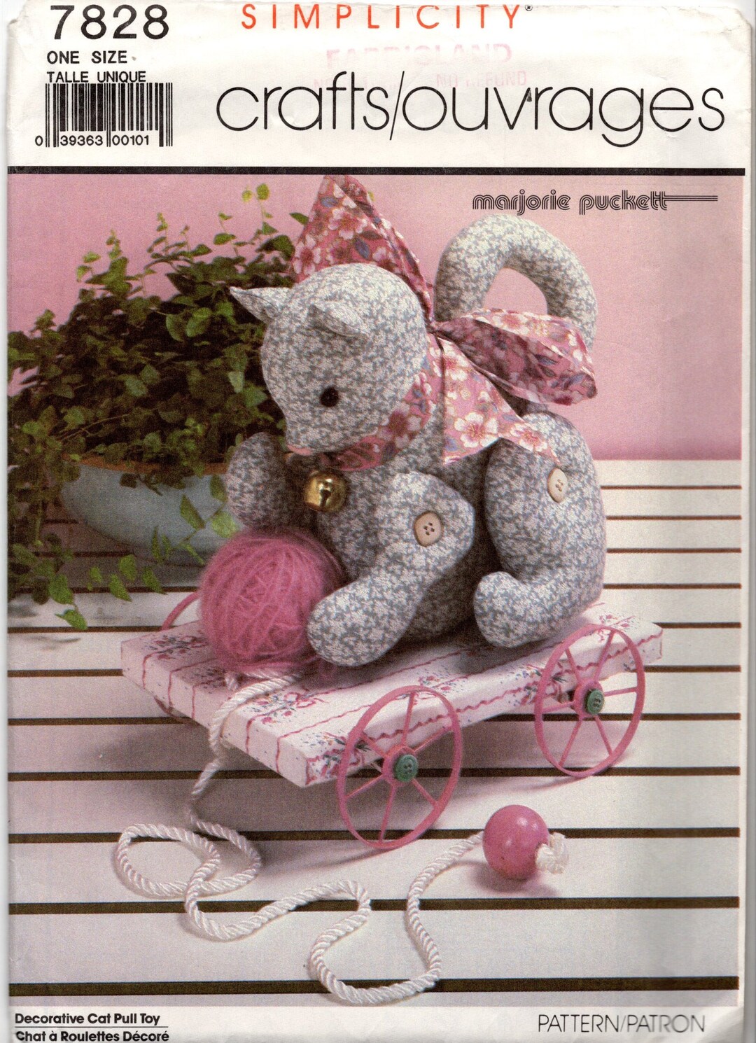 Simplicity 7828, Sewing Pattern, A Decorative Cat Pull Toy Pattern, Cat ...