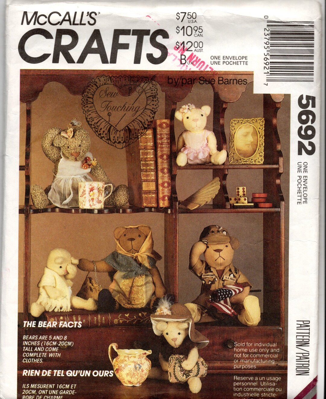 The Bear Facts, 5 and 8 Inch Bear and Bear Clothes Pattern, Mccalls ...