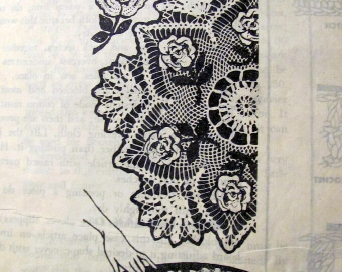 Vintage Crocheted Roses Doily Pattern, Alice Brooks 7063, Original ...