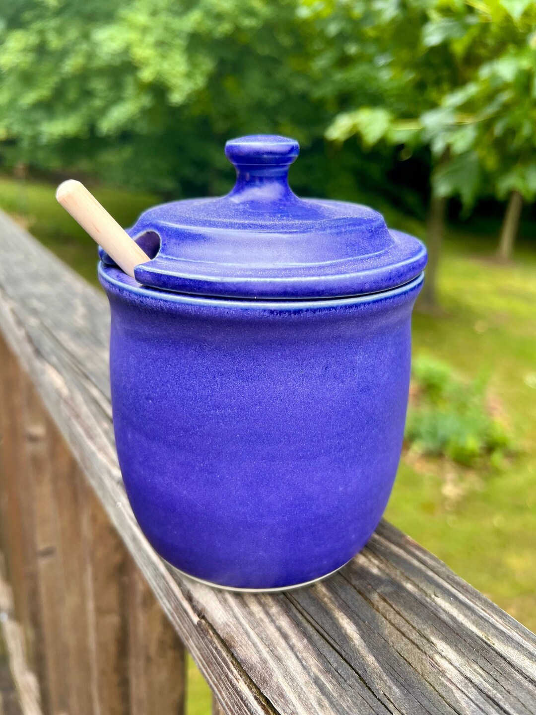 Honey Jar and Dipper, Ceramic Honey Pot, Handmade Pottery, Kitchen Food ...