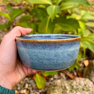 Apple Baker Bowl, Stoneware Ceramic Pottery, Healthy Snack Bowls, Blue ...