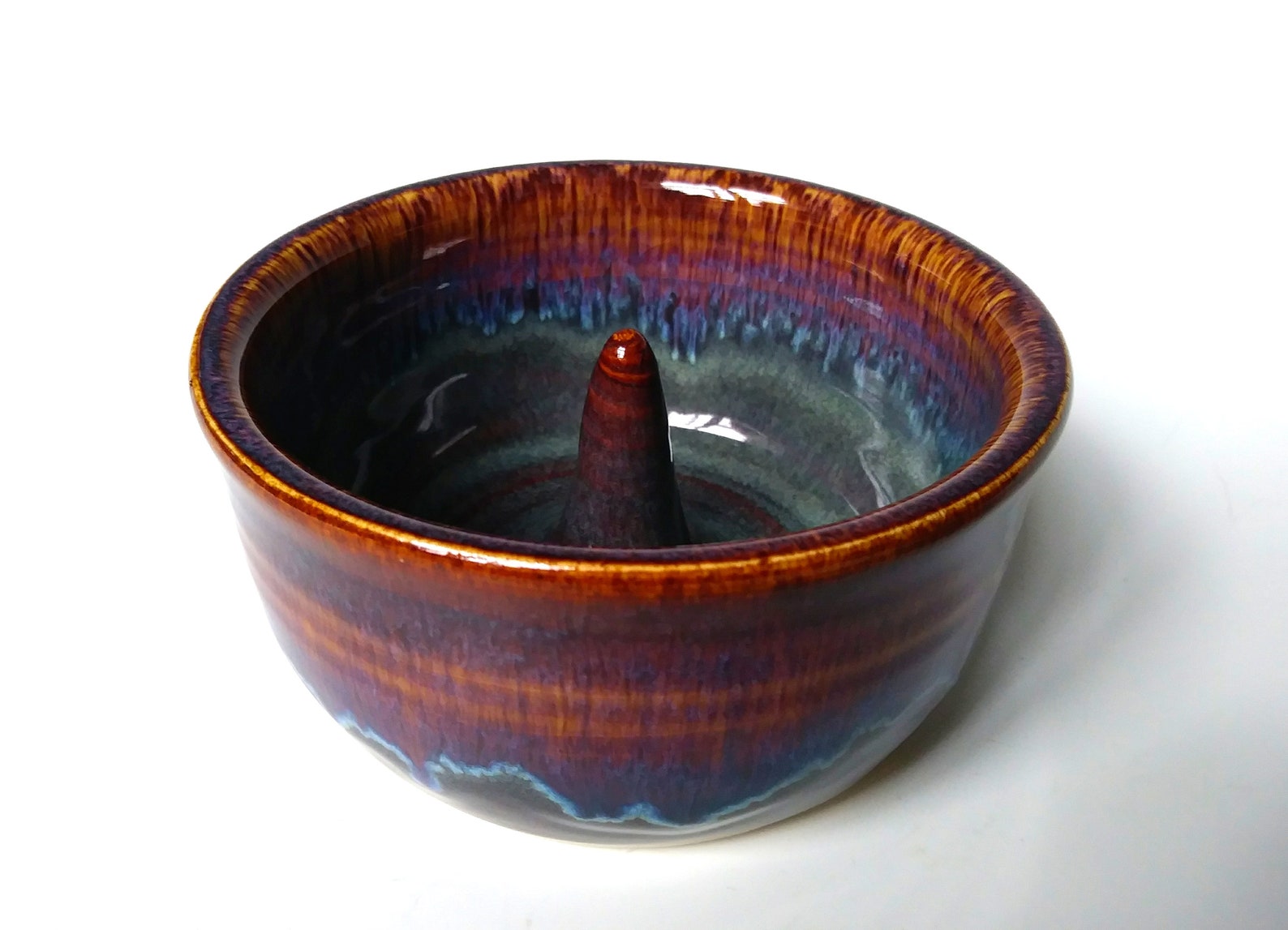 Handmade Ceramic Apple Baker: Stone Grey With Purple Blue Swirl - Etsy