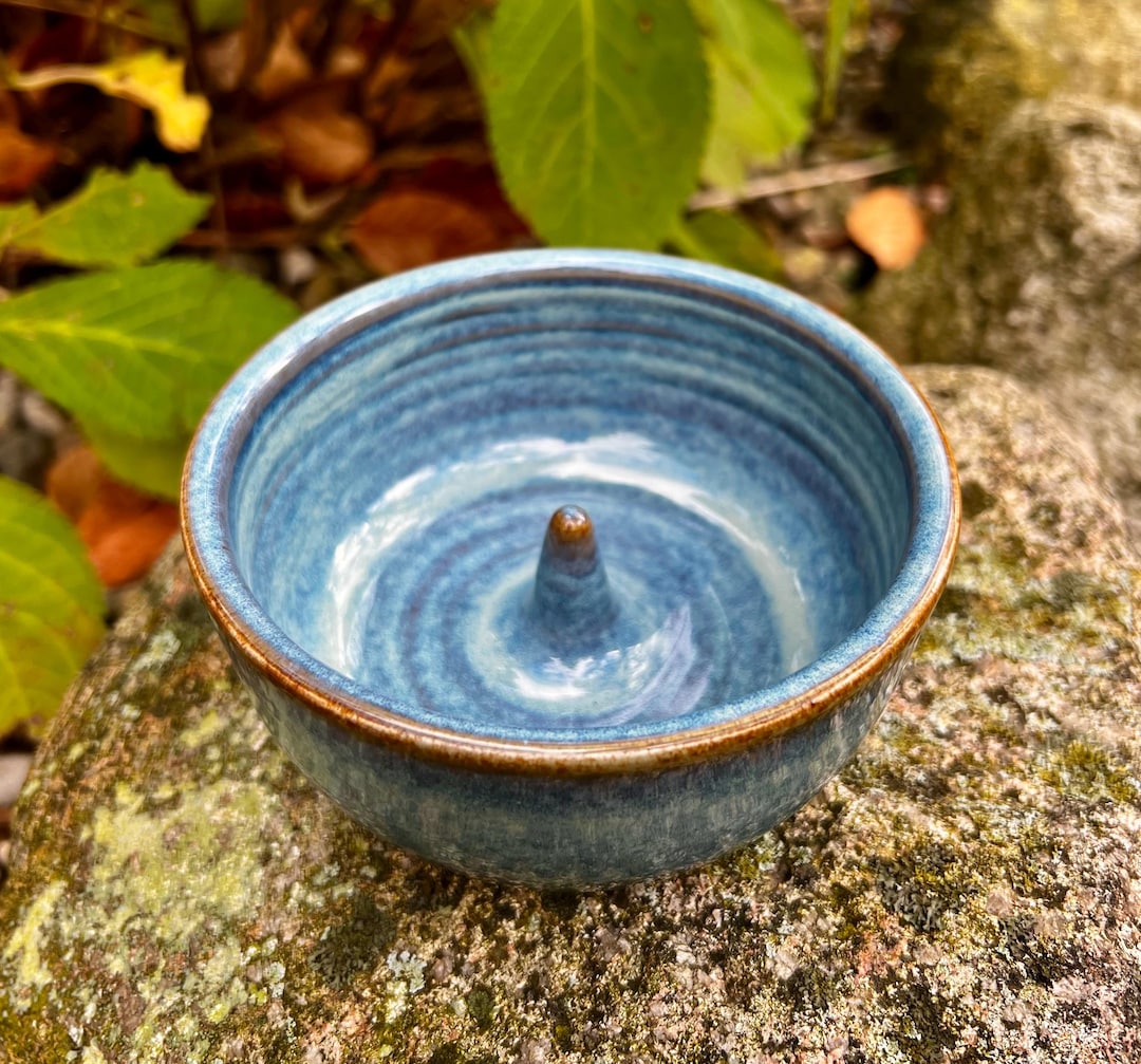 Handmade Stoneware Apple Baker Bowl: Blue Swirl Ceramic Dish - Etsy