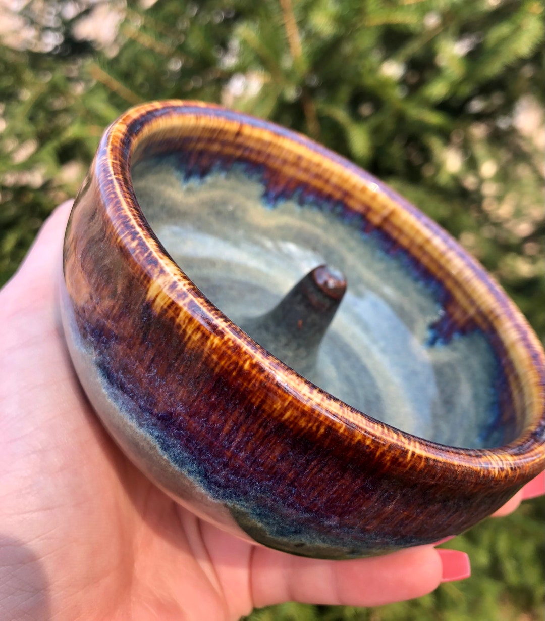 Handmade Ceramic Apple Baker: Stone Grey With Purple Blue Swirl - Etsy