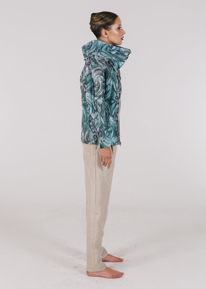 Grey and Aquatic Wonder Mesh Jacket Avant-garde Futuristic Sculptural ...