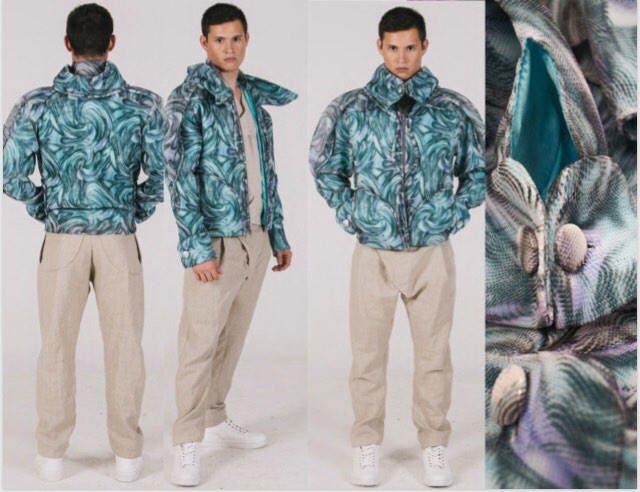 Grey and Aquatic Wonder Mesh Jacket Avant-garde Futuristic Sculptural ...