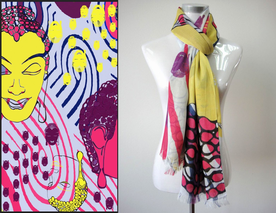 Organic Modal Smiling Buddha Huge Scarf Minimalist Handmade Gift - Etsy