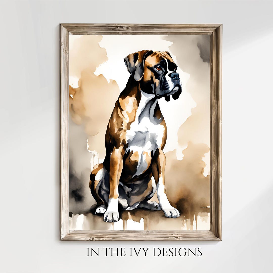 Boxer Print, Boxer Poster, Animal Wall Art, Boxer Wall Art, Animal ...