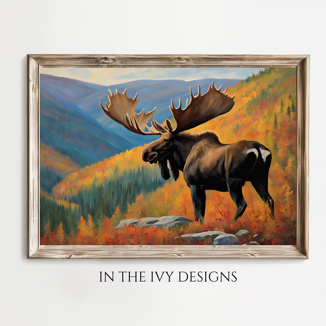 Moose Print, Moose Poster, Animal Print, Animal Wall Art, Nature Wall ...