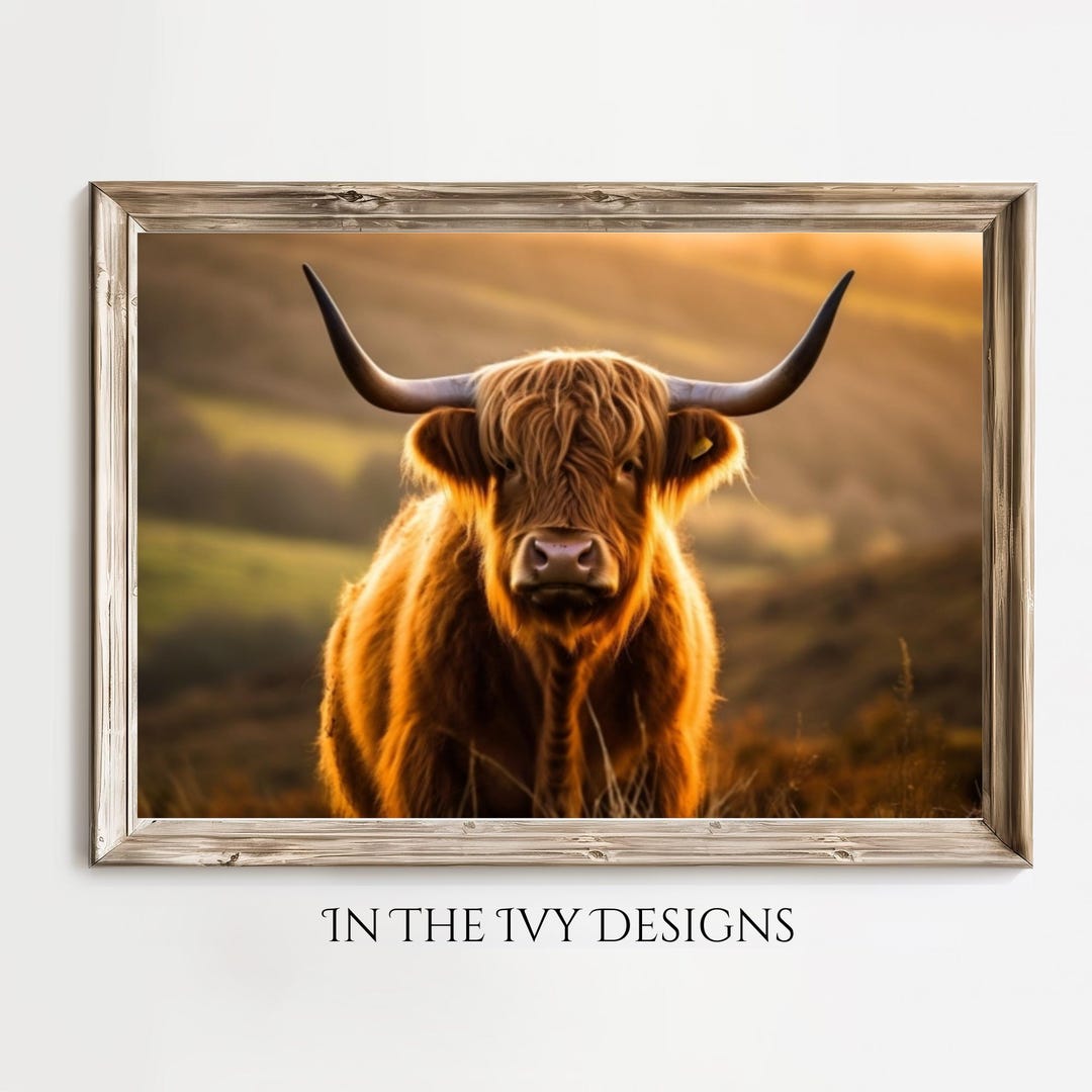 Animal Poster| Home Decor| AI| Cow Poster| Cow Wall Poster| Farmhouse ...