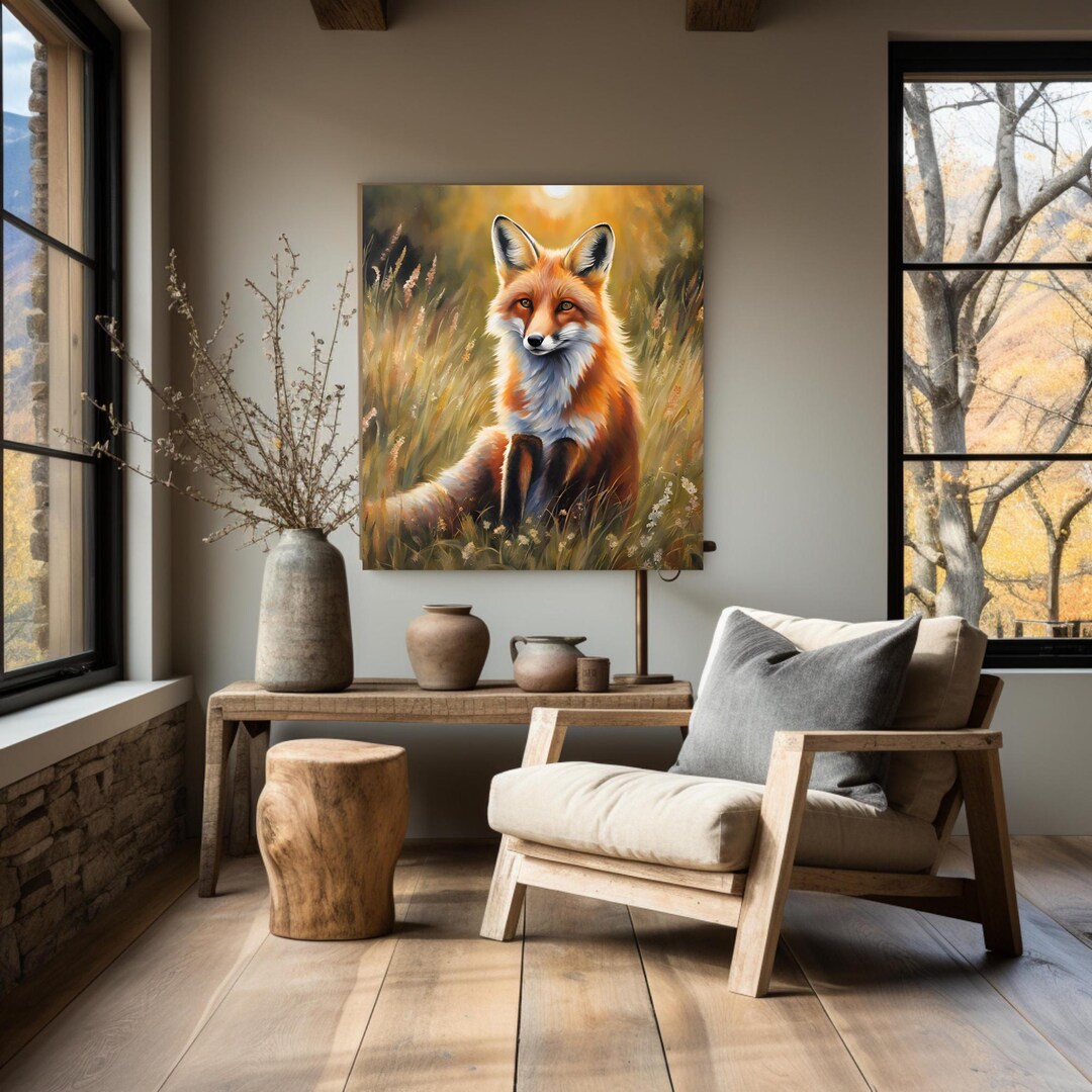 Fox Print, Wildlife Poster, AI, Fox Poster, Wildlife Print, Animal ...