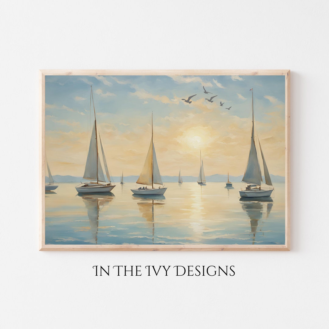 Nautical Print, 8x10, Nautical Poster, 11x14, Sailboats, 16x20, Coastal ...