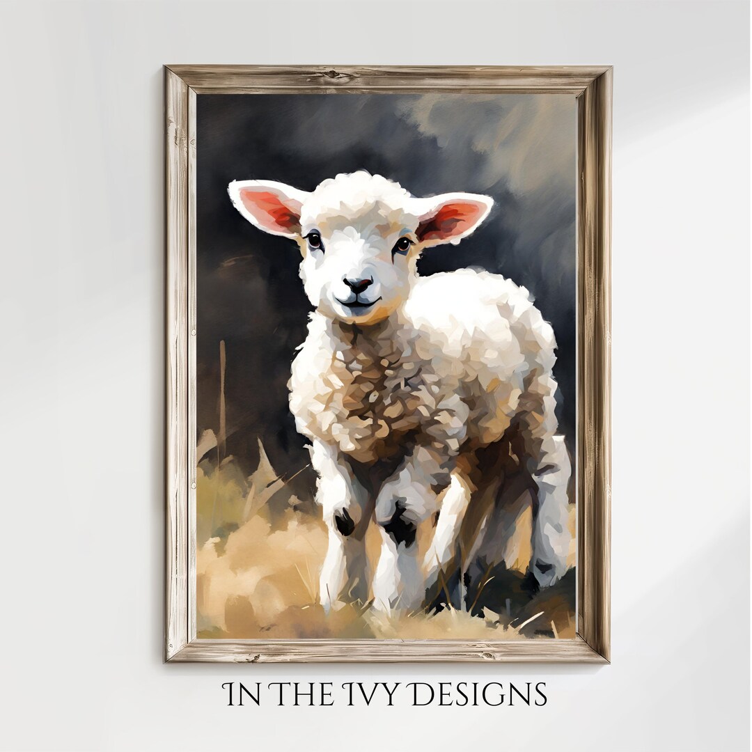 Lamb Print 8x10 Paper Poster 11x14 Lamb Poster 16x20 Farm Animal Wall ...