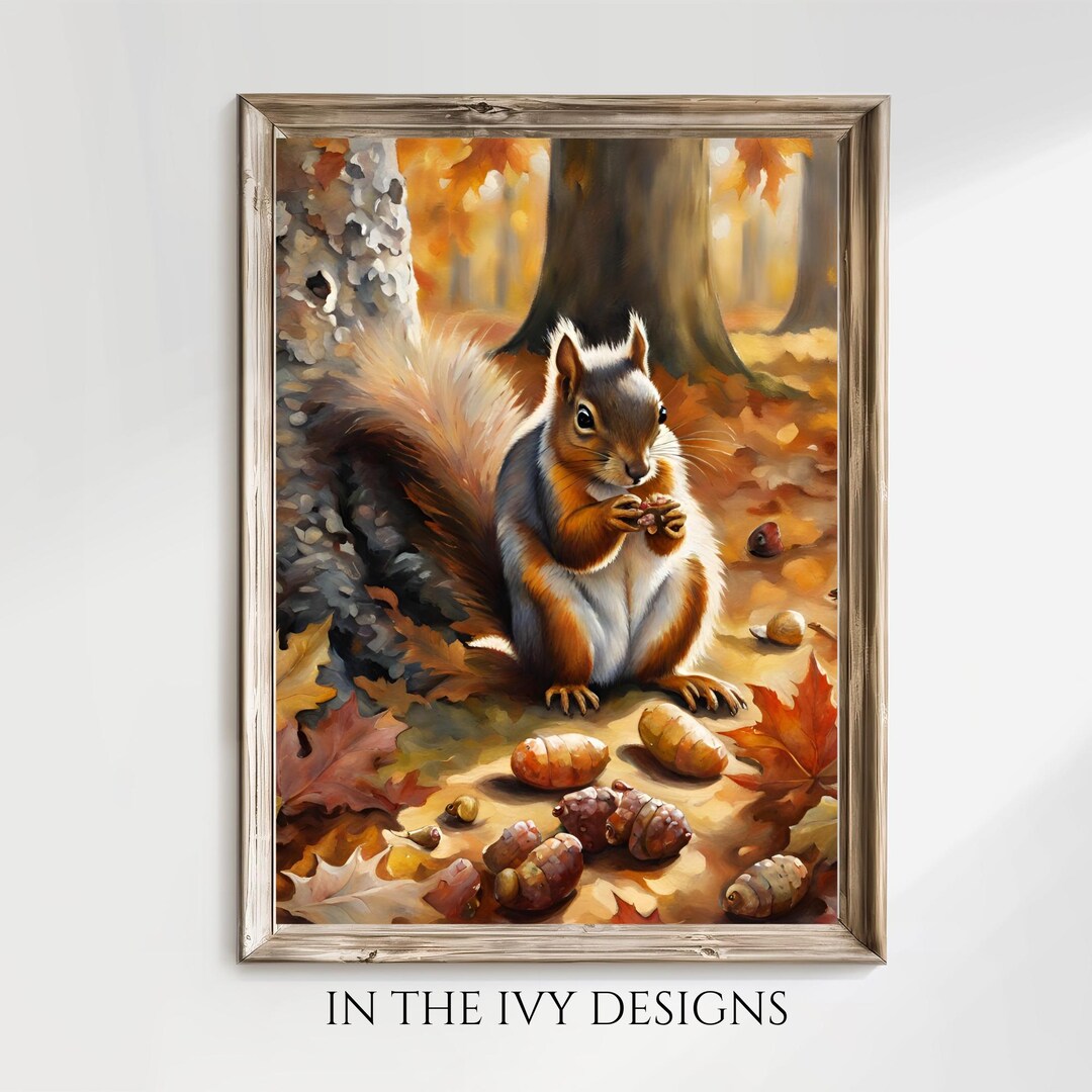 Animal Print, Animal Poster, AI, Squirrel Print, Squirrel Poster ...