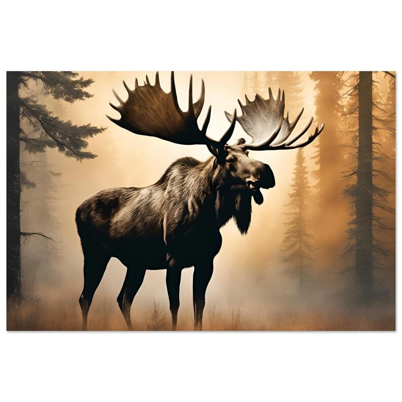 Moose Print, Moose Poster, Wildlife Print, AI, Wildlife Wall Art, Moose ...