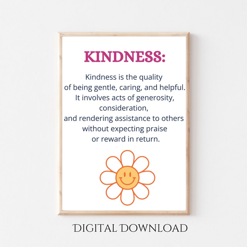 Kindness Poster, Classroom Poster, Kids Poster, Affirmation Poster ...