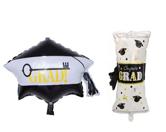 CONGRATS Cursive Balloon Banner W/ Custom Name Cursive Letter - Etsy