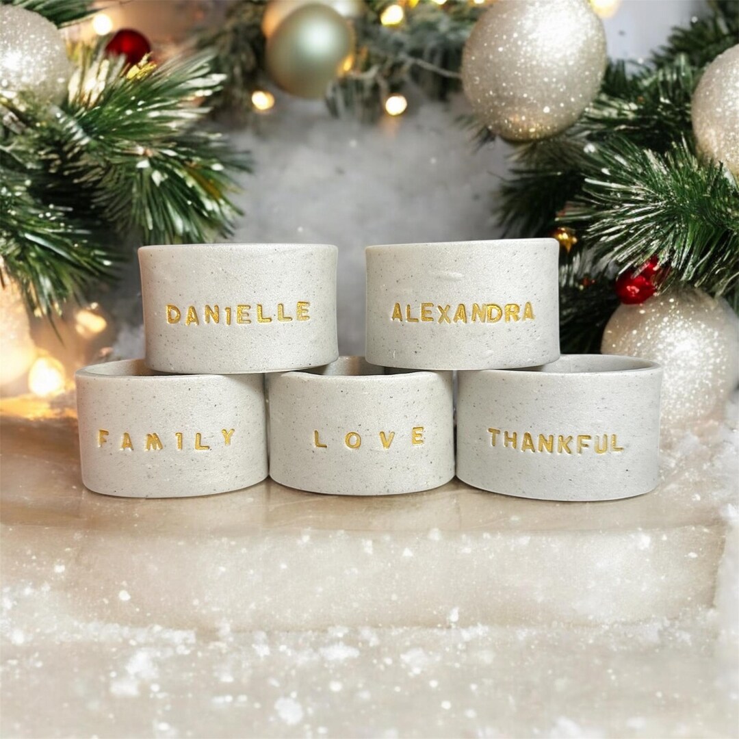 Personalized Napkin Rings, Christmas Napkin Rings, Christmas Gifts for ...