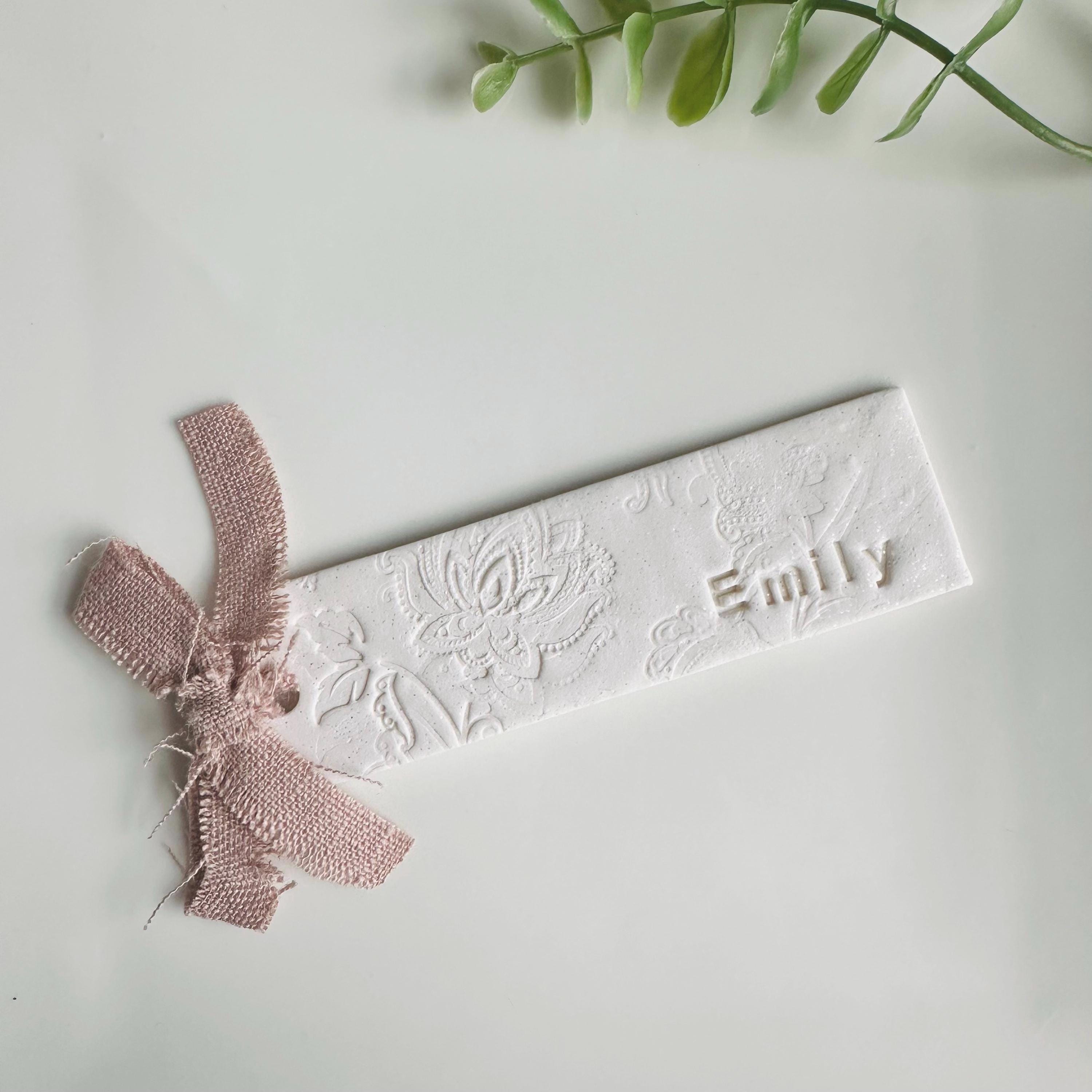 Custom Polymer Clay Place Card: Wedding Table Decor & Bookmark - Etsy