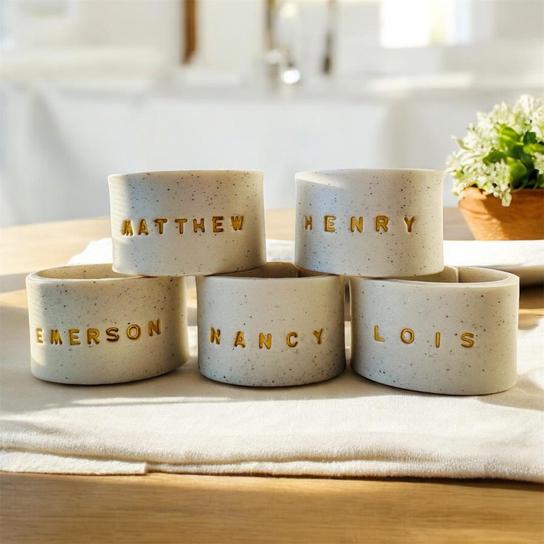 Personalized Napkin Rings for Wedding, Housewarming Gift for Family ...