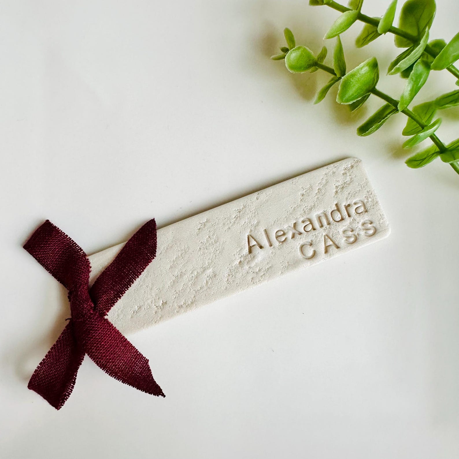 Personalized Polymer Clay Bookmark Place Cards: Wedding, Shower Favors ...