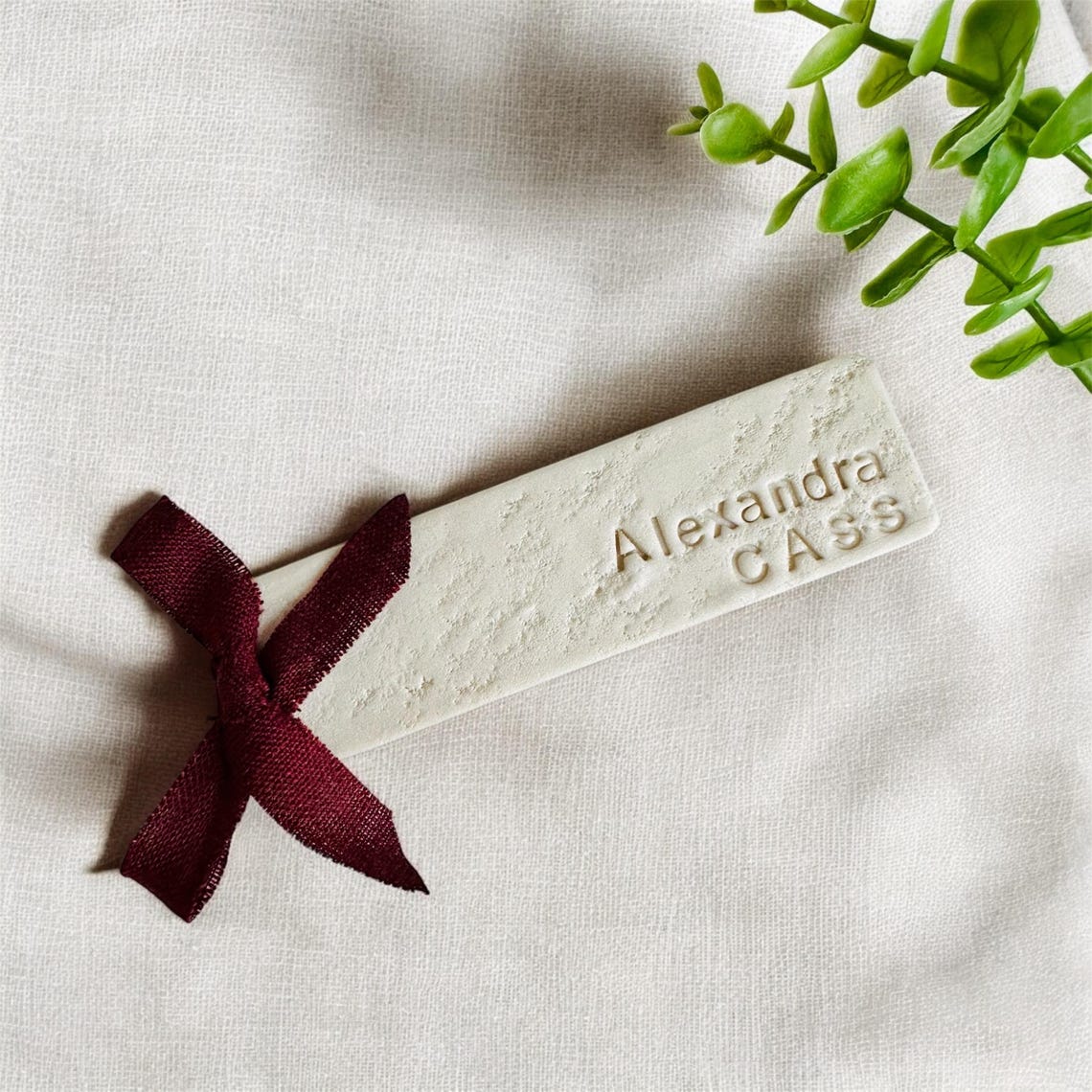 Personalized Polymer Clay Bookmark Place Cards: Wedding, Shower Favors ...