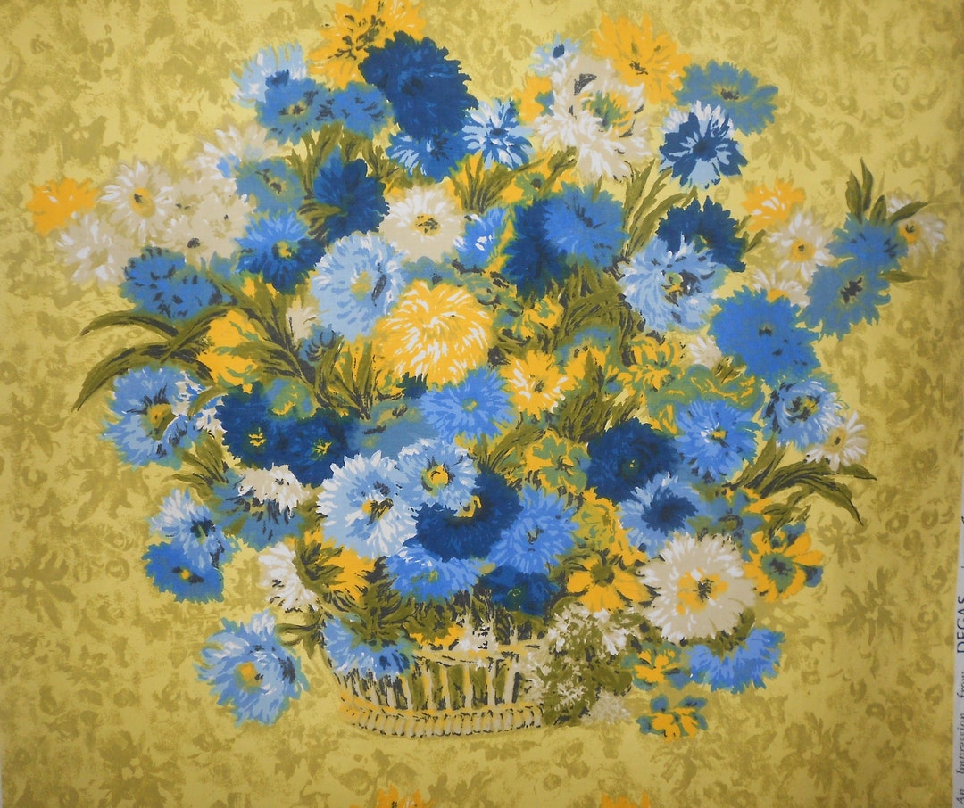 Vintage Greeff Fabric DEGAS Floral Basket Cotton (2 Repeats) - Etsy