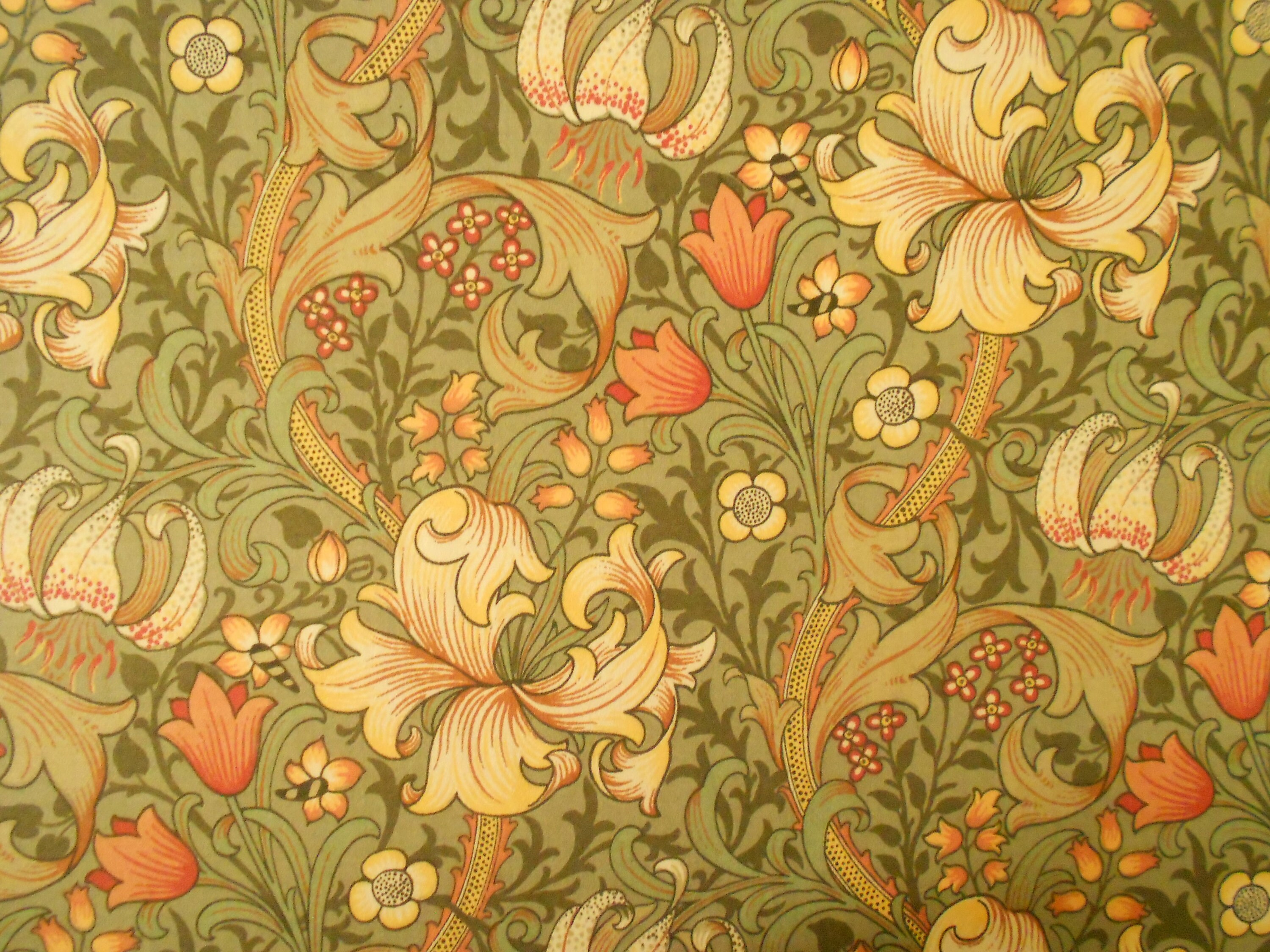9 Yards Morris & Co. Golden Lily Minor Fabric Retail Value 2196 Dollars ...