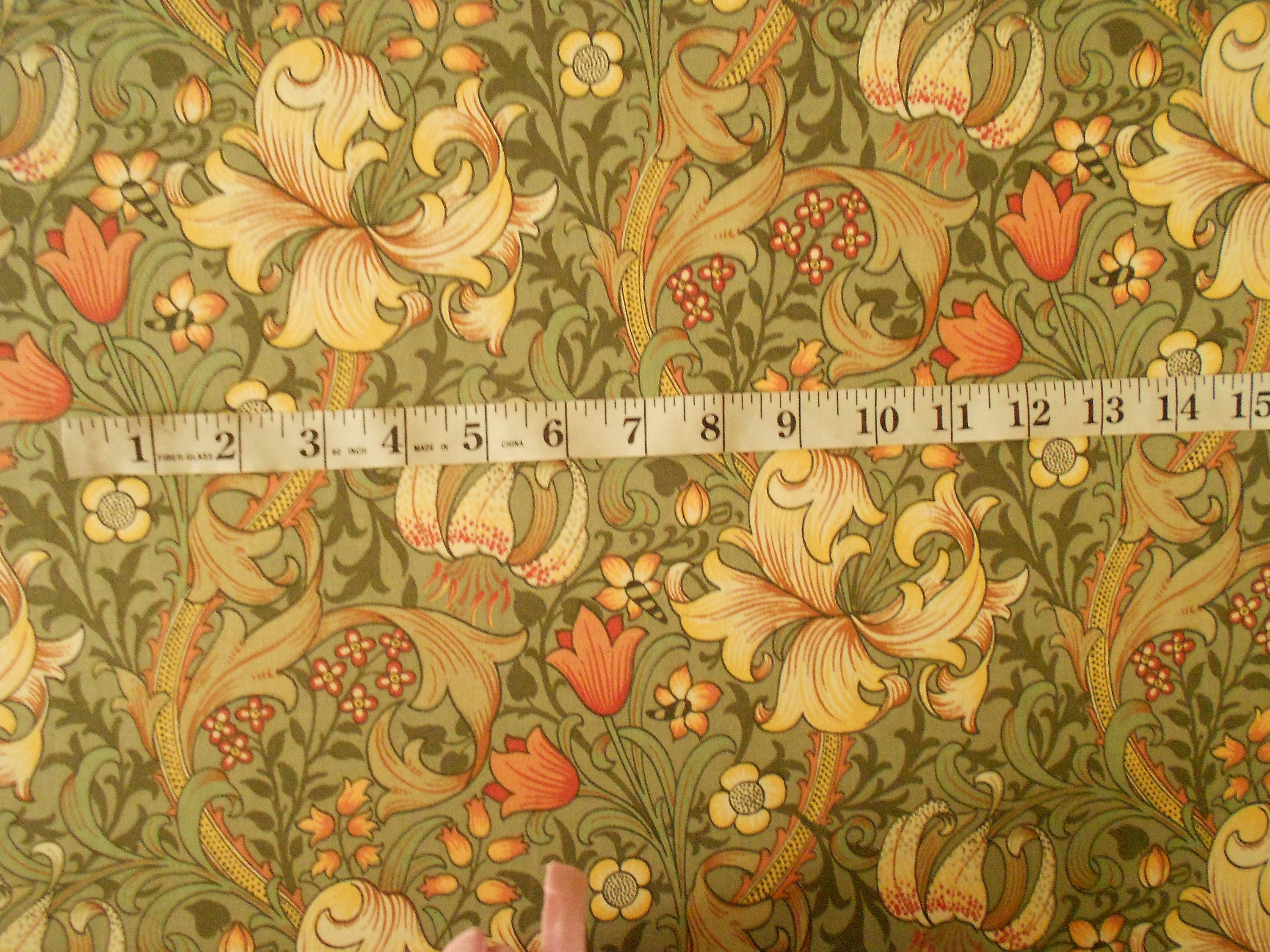 9 Yards Morris & Co. Golden Lily Minor Fabric Retail Value 2196 Dollars ...