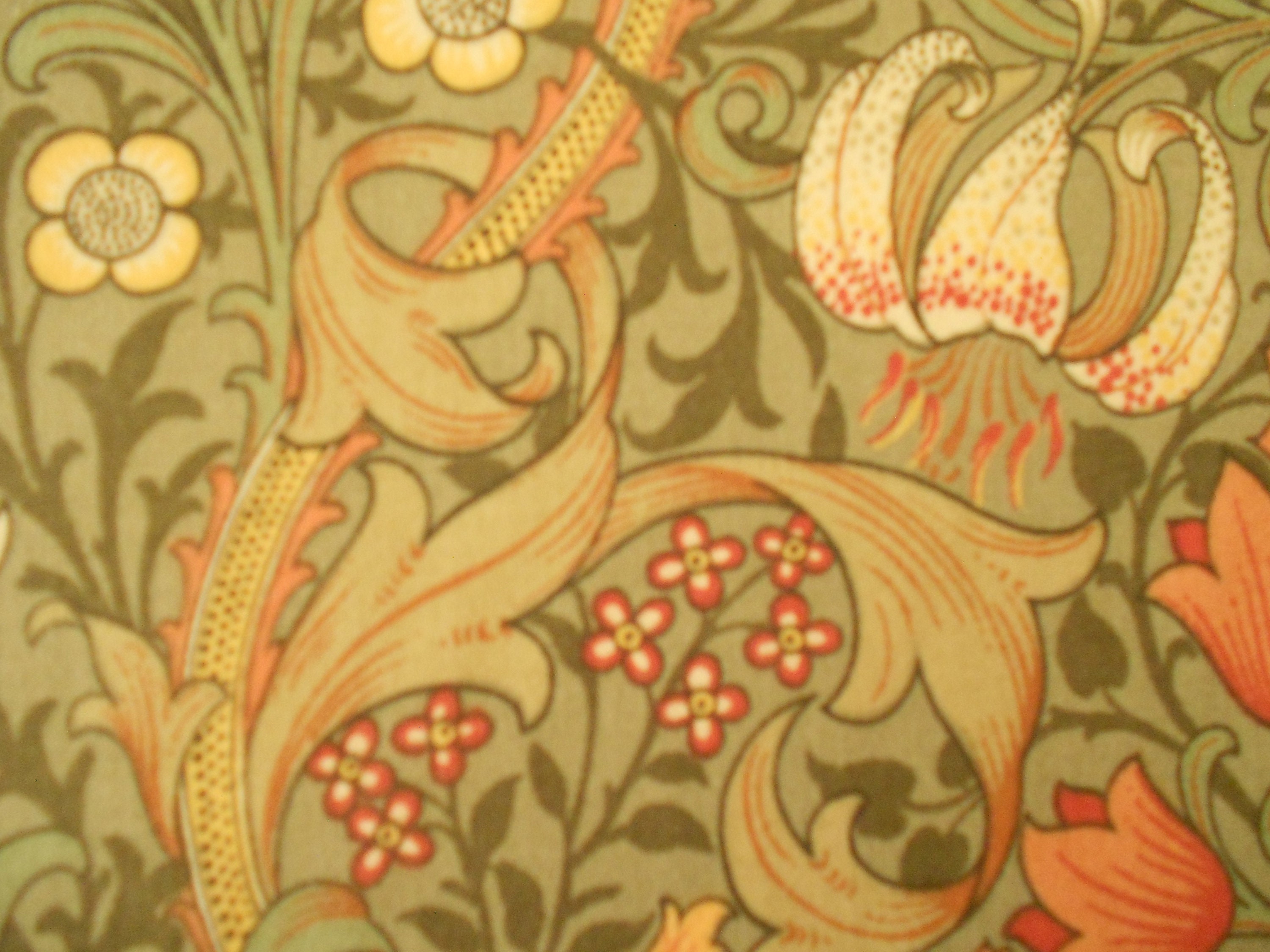 9 Yards Morris & Co. Golden Lily Minor Fabric Retail Value 2196 Dollars ...
