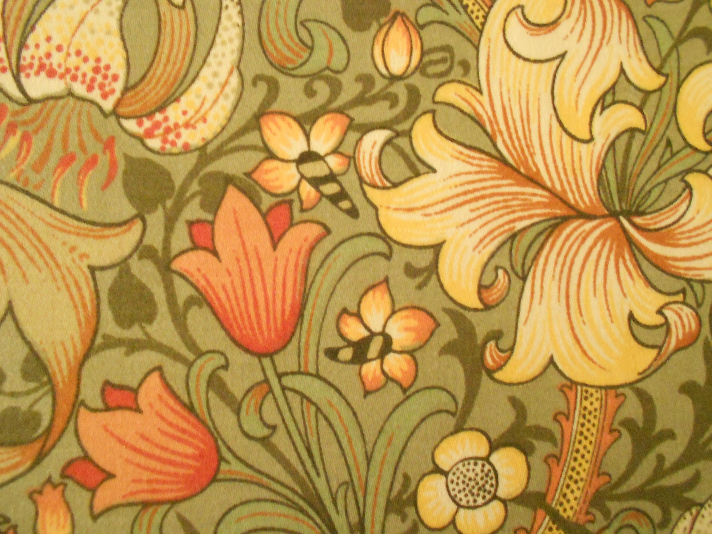 9 Yards Morris & Co. Golden Lily Minor Fabric Retail Value 2196 Dollars ...