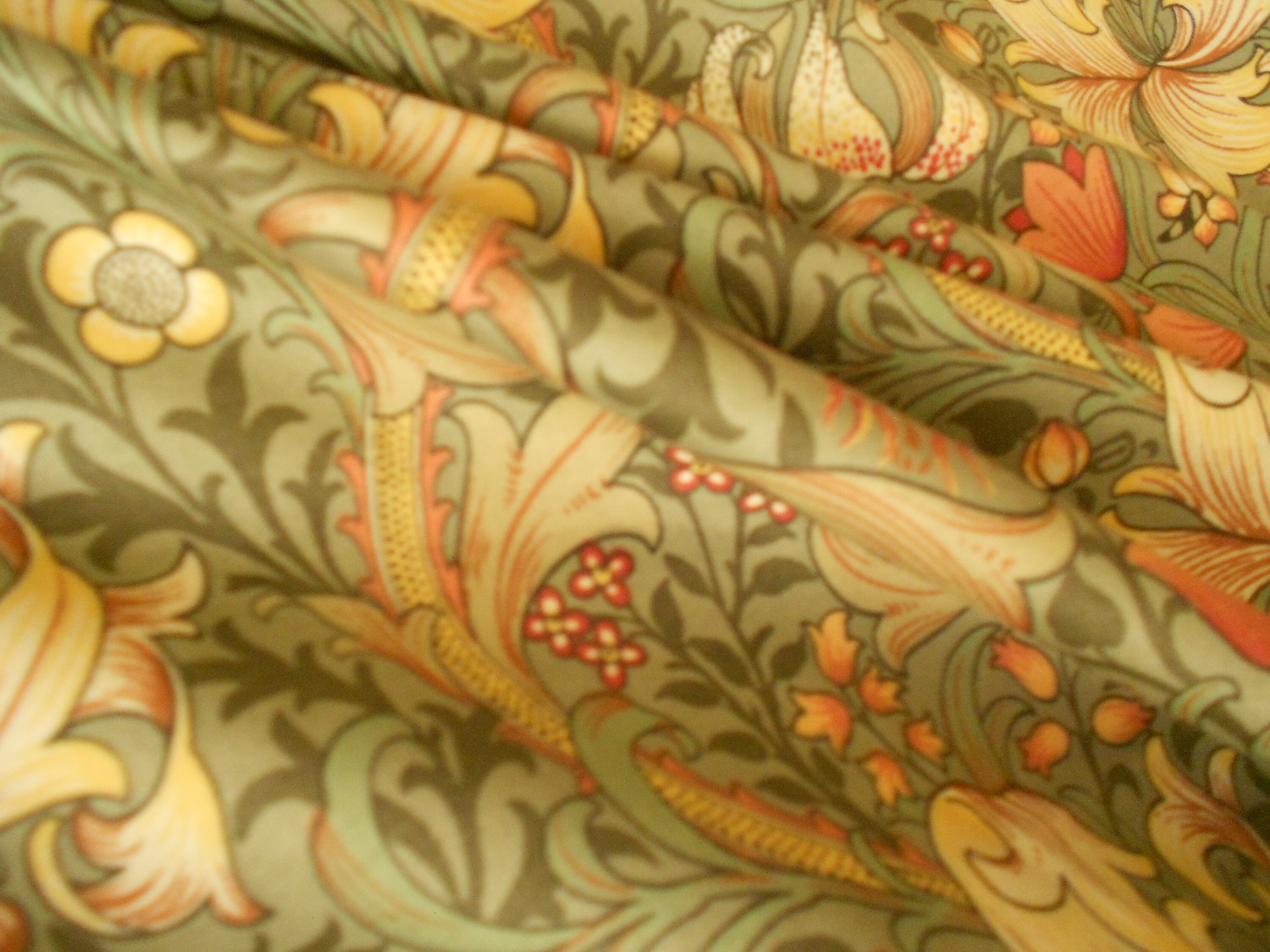 9 Yards Morris & Co. Golden Lily Minor Fabric Retail Value 2196 Dollars ...