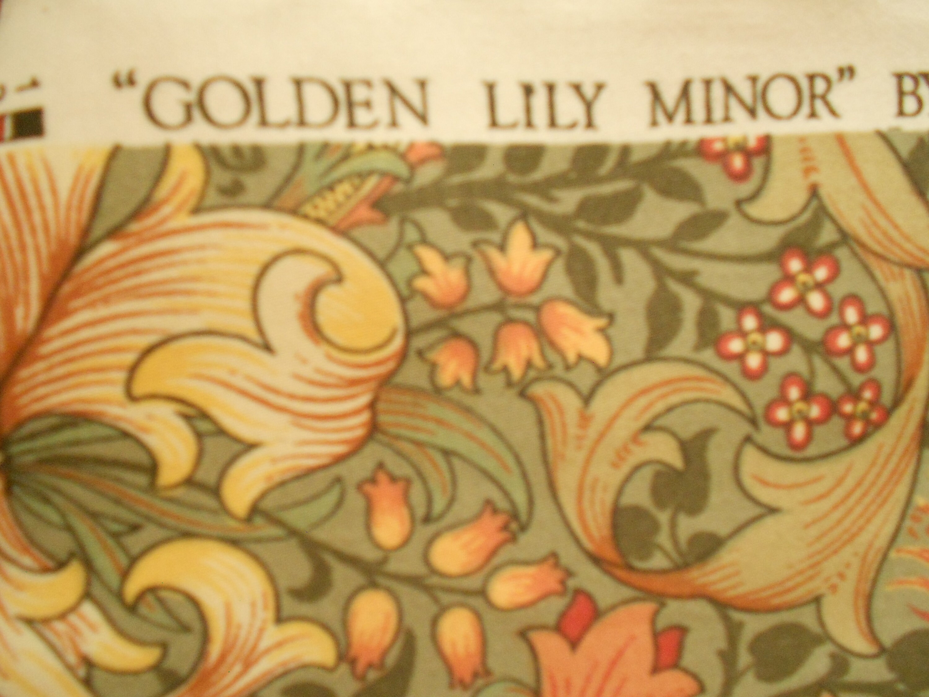 9 Yards Morris & Co. Golden Lily Minor Fabric Retail Value 2196 Dollars ...