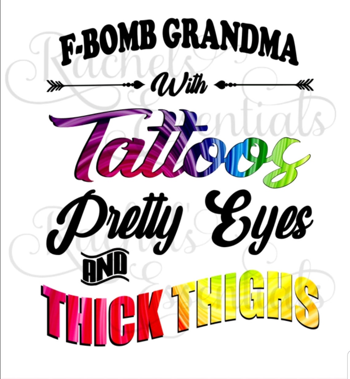 PNG SVG Fbomb Grandma With Tattoos Prety Eyes and Thick Thighs | Etsy